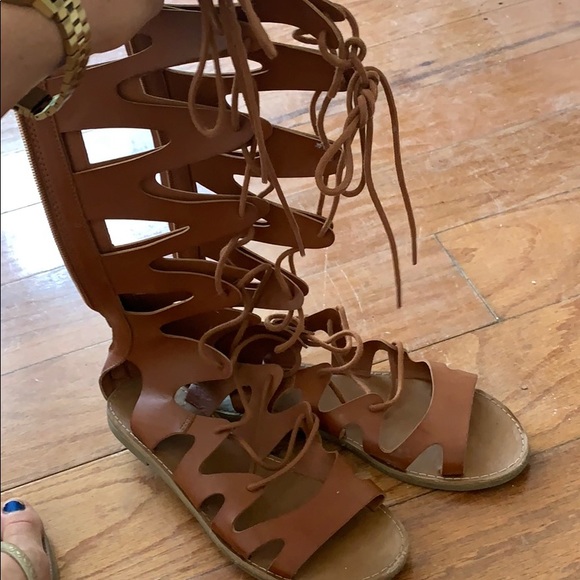 Mossimo Supply Co. | Shoes | Brown Mossimo Lace Up Gladiator Sandals ...